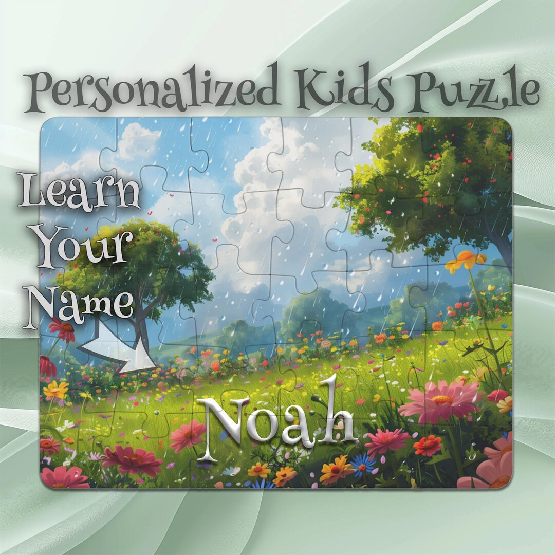 Personalized Rain Puzzle for Kids – Easy-grip Large Pieces ...