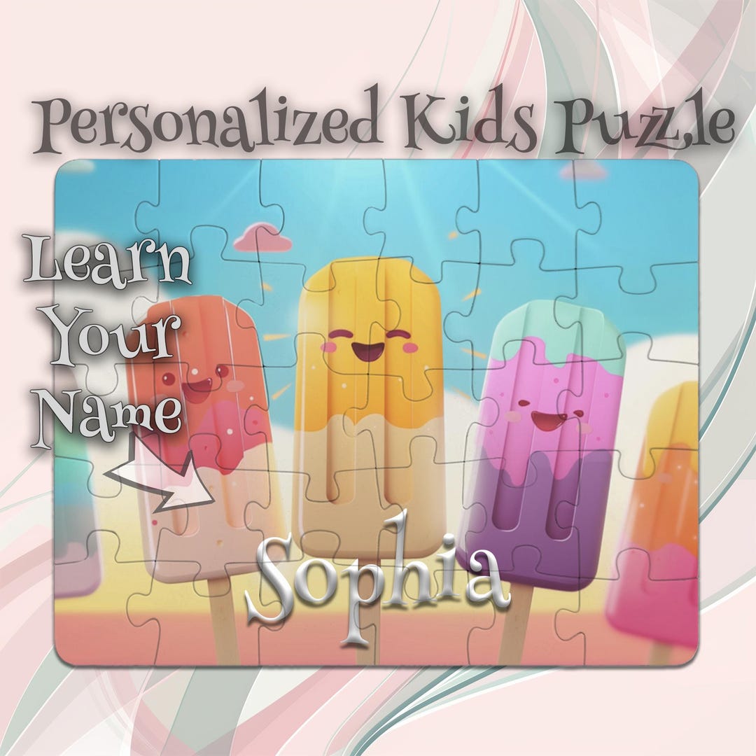 Personalized Popsicles Puzzle for Kids – Easy-grip Large Pieces – Motor ...