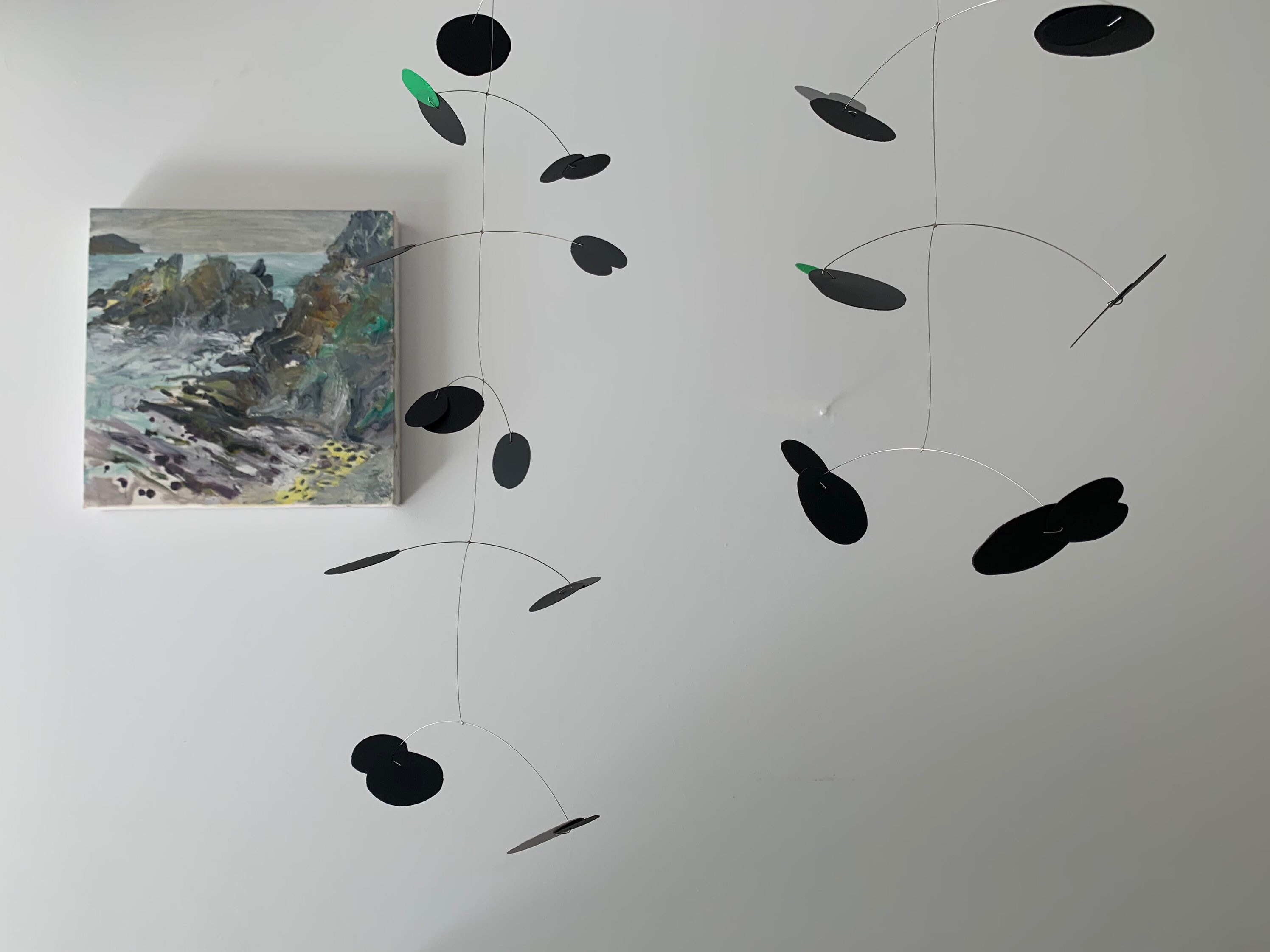 Black Dot Hanging Mobile / Modern Sculpture Mobile / Calming Mobile ...