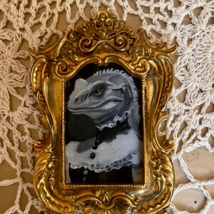 Small T Rex Dinosaur Victorian Goth Renaissance Portrait, Halloween ...
