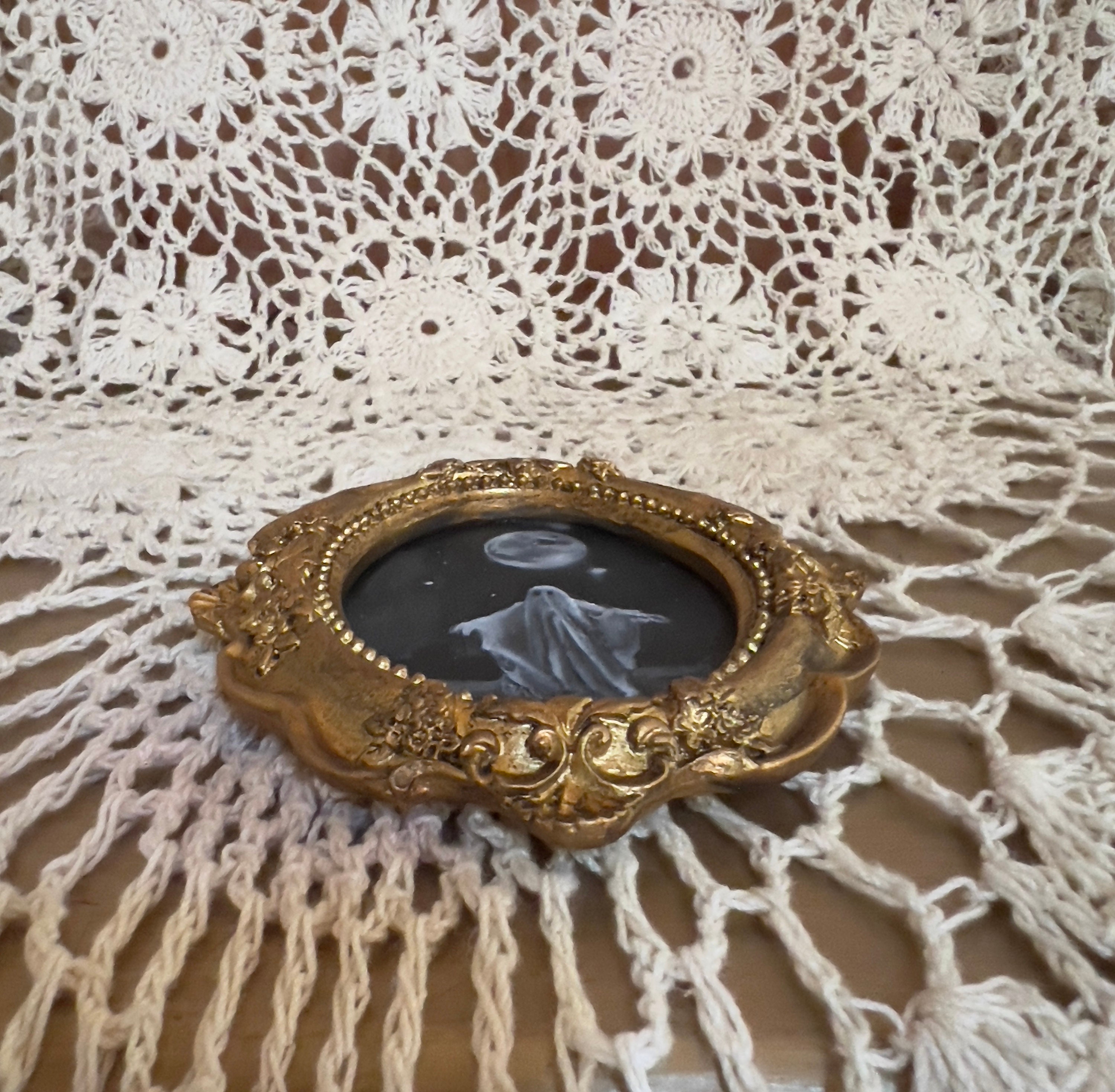 Small Ghost Oil Painting, Horror Painting, Miniature Painting, Goth ...