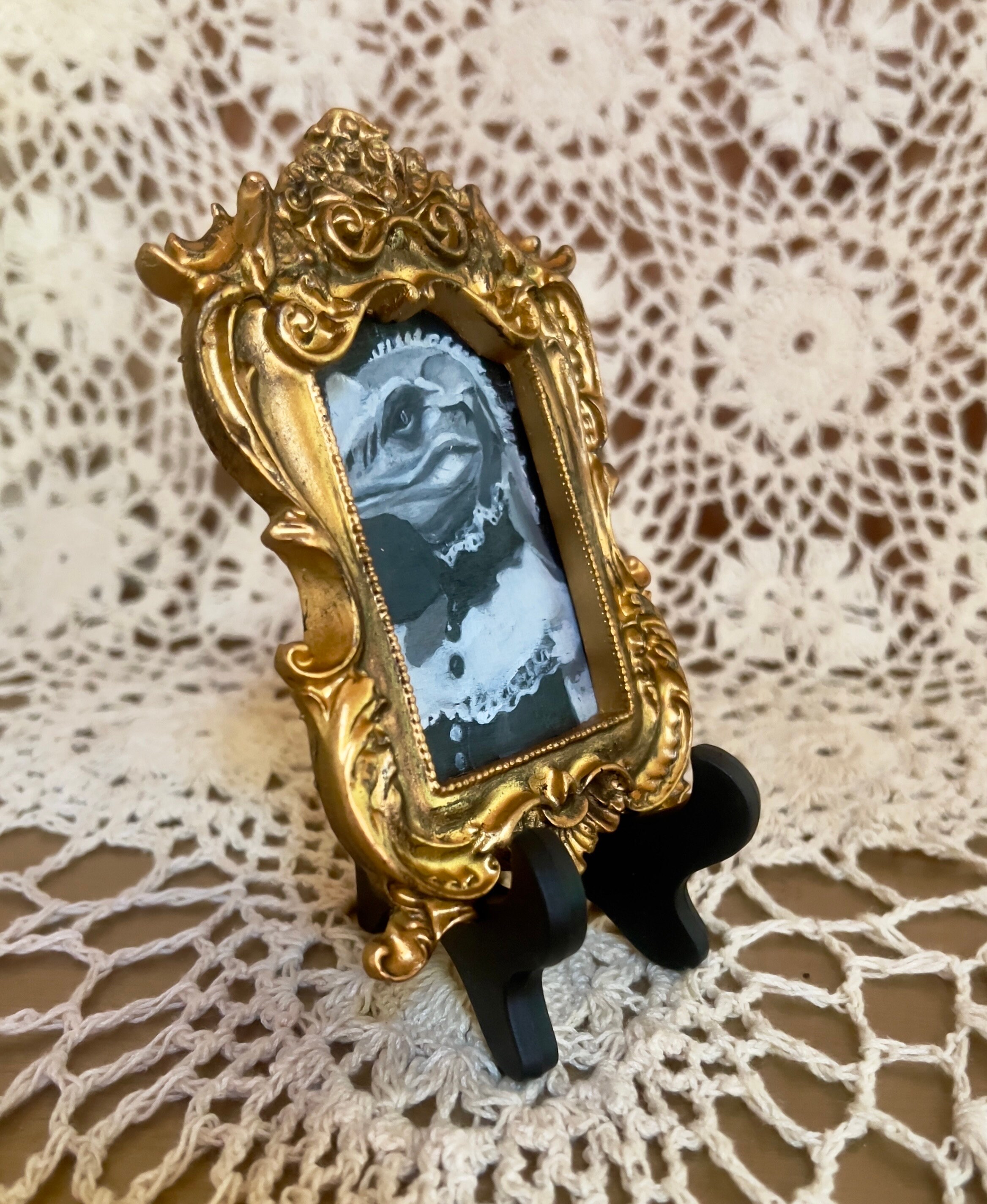 Small T Rex Dinosaur Victorian Goth Renaissance Portrait, Halloween ...