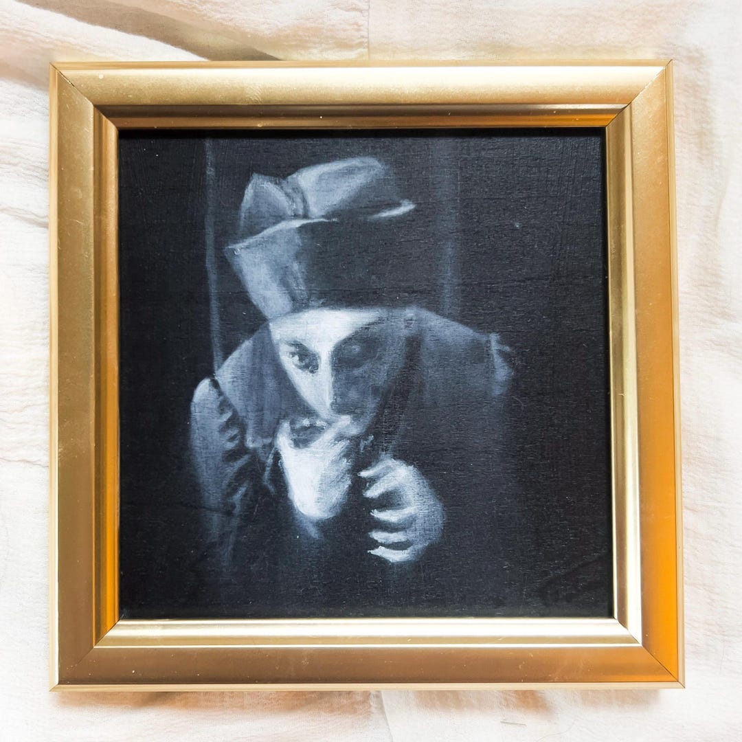 Small Oil Painting, Nosferatu, Dark Academia, Triptych Wall Decor ...