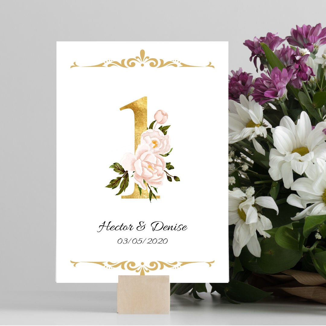 Stylish Modern and Fancy Table Number Template: Editable & Printable ...