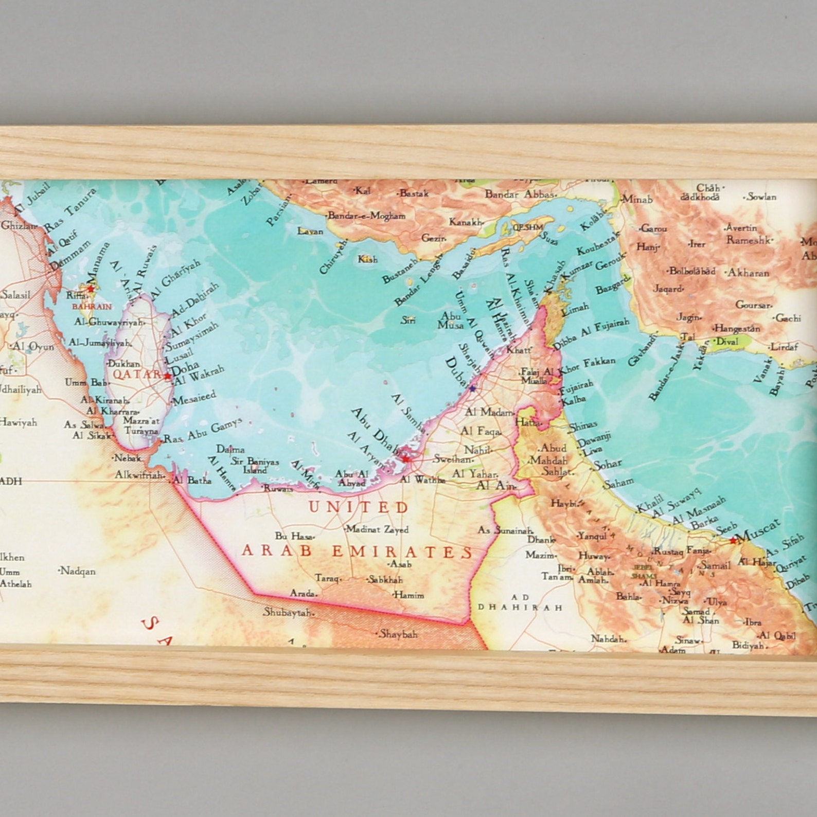 Personalized Map Wall Art - UAE, Dubai, Qatar Middle East Hand Drawn ...