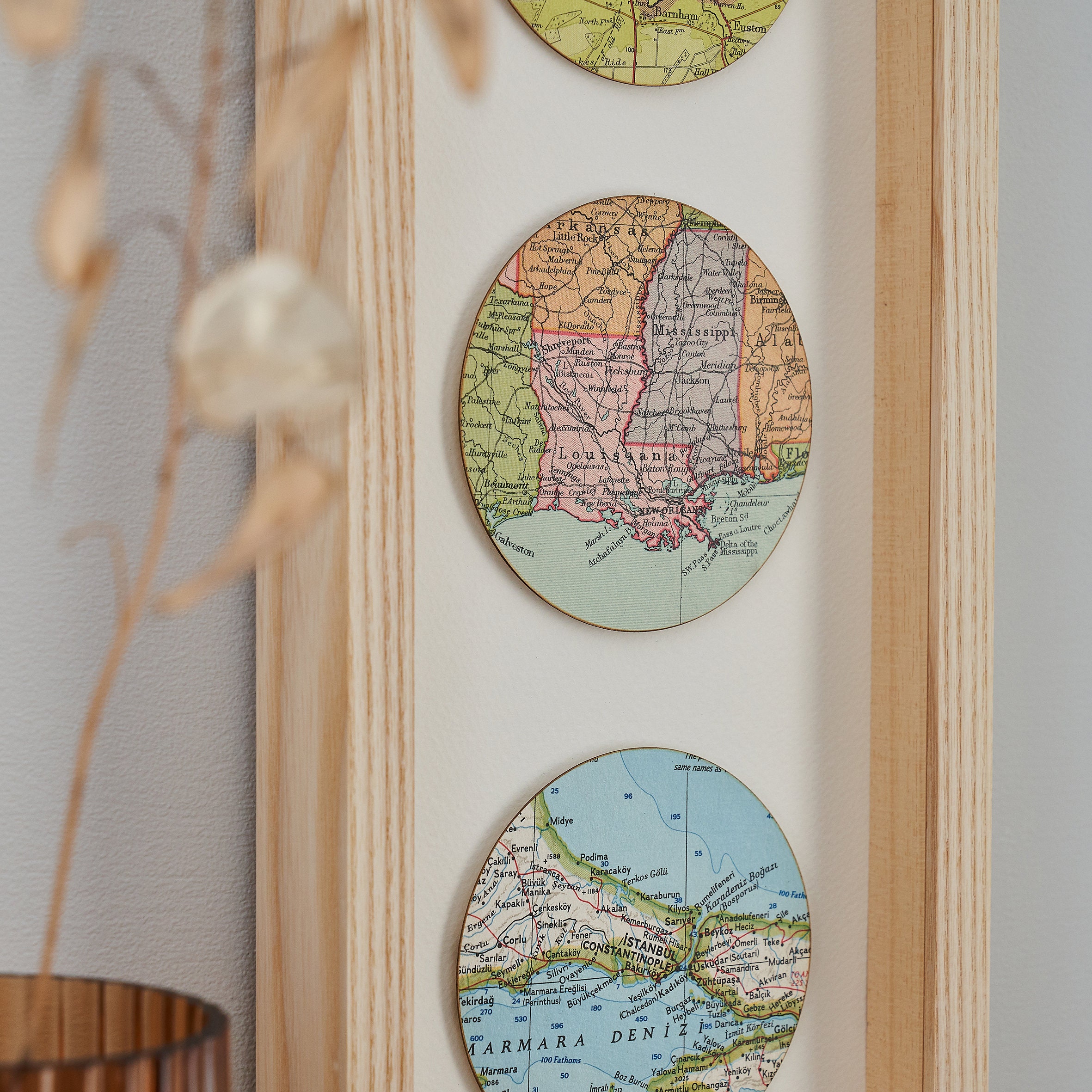Map Wall Art Four Custom Map Circles Wedding Gift Paper - Etsy UK