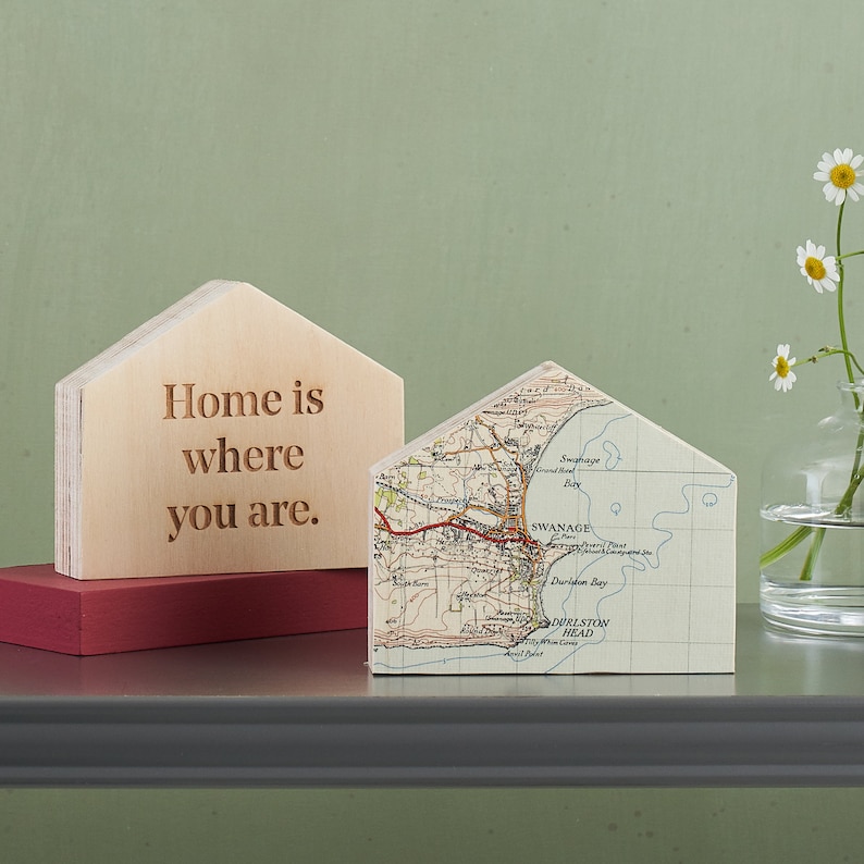 House Warming Gift - Custom Map Little House Ornament New Home Gift ...