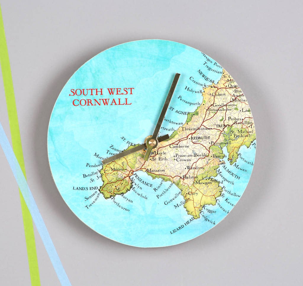 Map Wall Clock - Custom Map Location - Unique Round Wall Clock - Modern ...