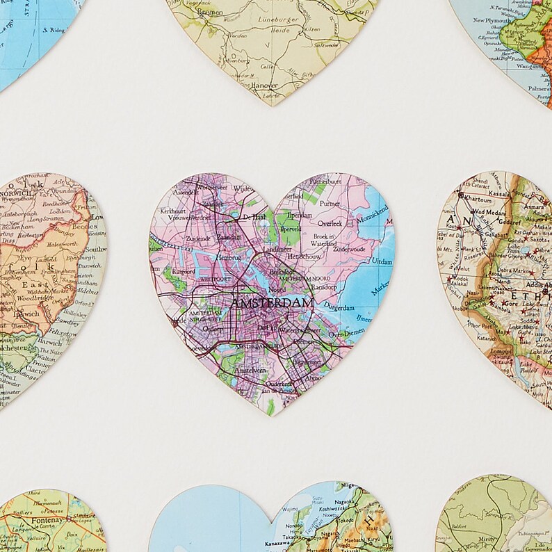 Nine Custom Map Locations Wedding Anniversary Print - Golden Wedding ...