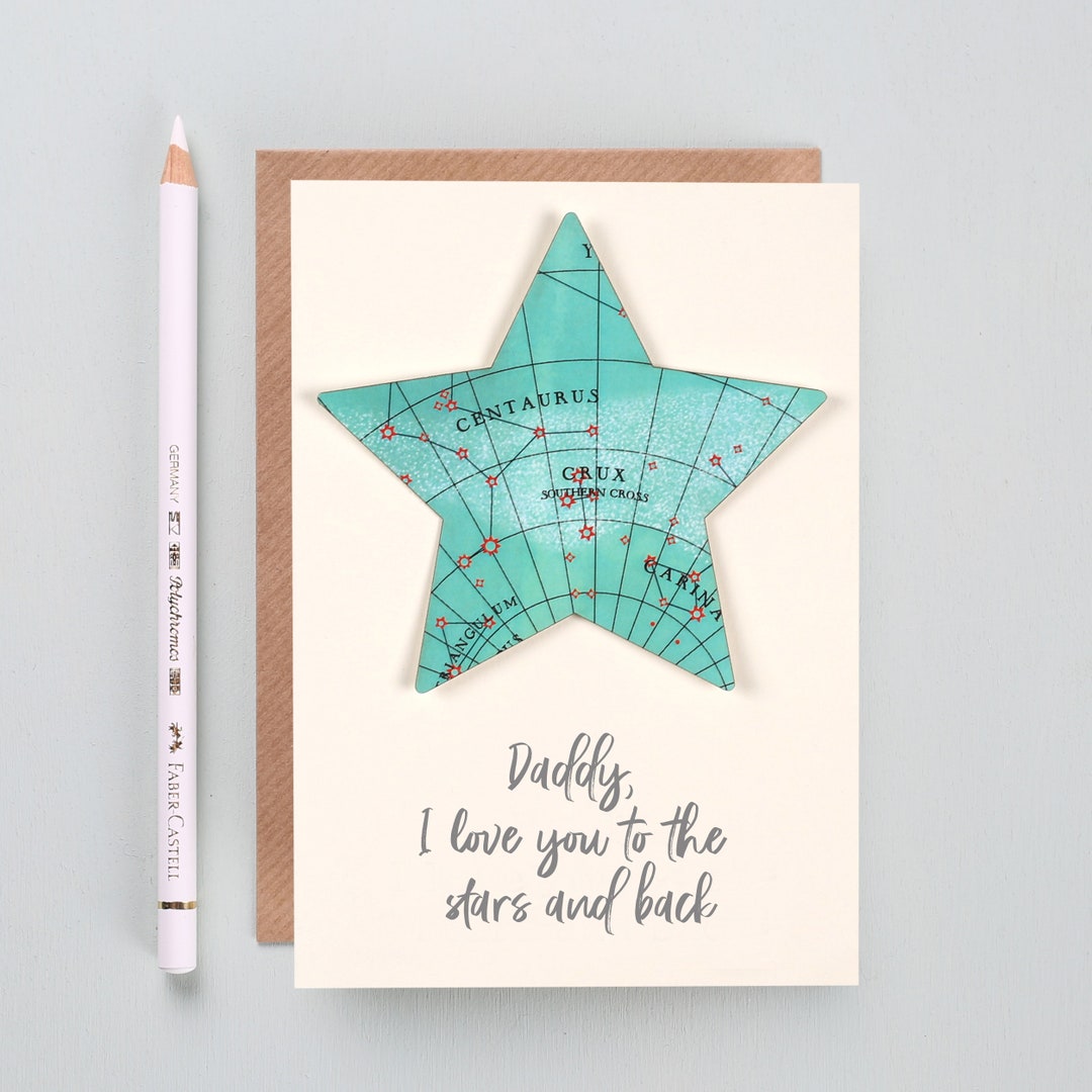 Stars Map Fathers Day Card, Love You Daddy Father's Day Card ...