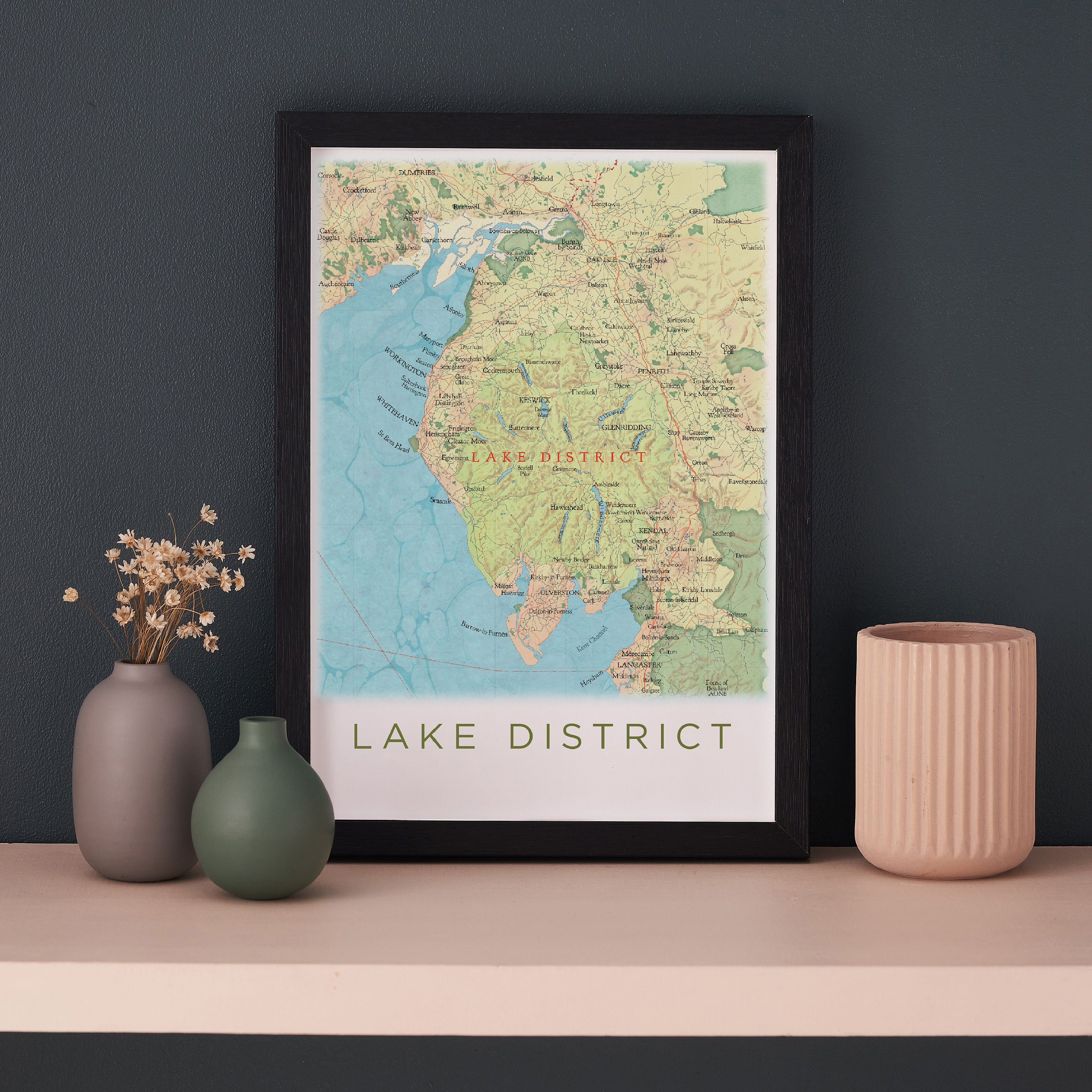 Lake District Map Poster the Lakes Map Print Cumbria UK - Etsy Australia