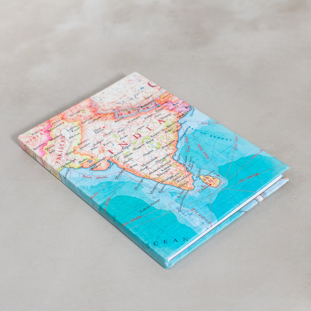 Map of India Travel Journal - Globetrotters Gift - Map Notebook - Map ...
