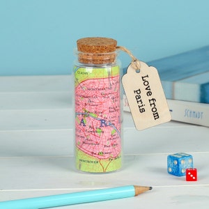 Map in A Bottle Keepsake - Personalised World Map Gift - Gift for A ...