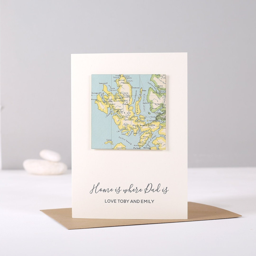 Custom Map Card - Unique Greetings Birthday Card for Dad or Pops ...