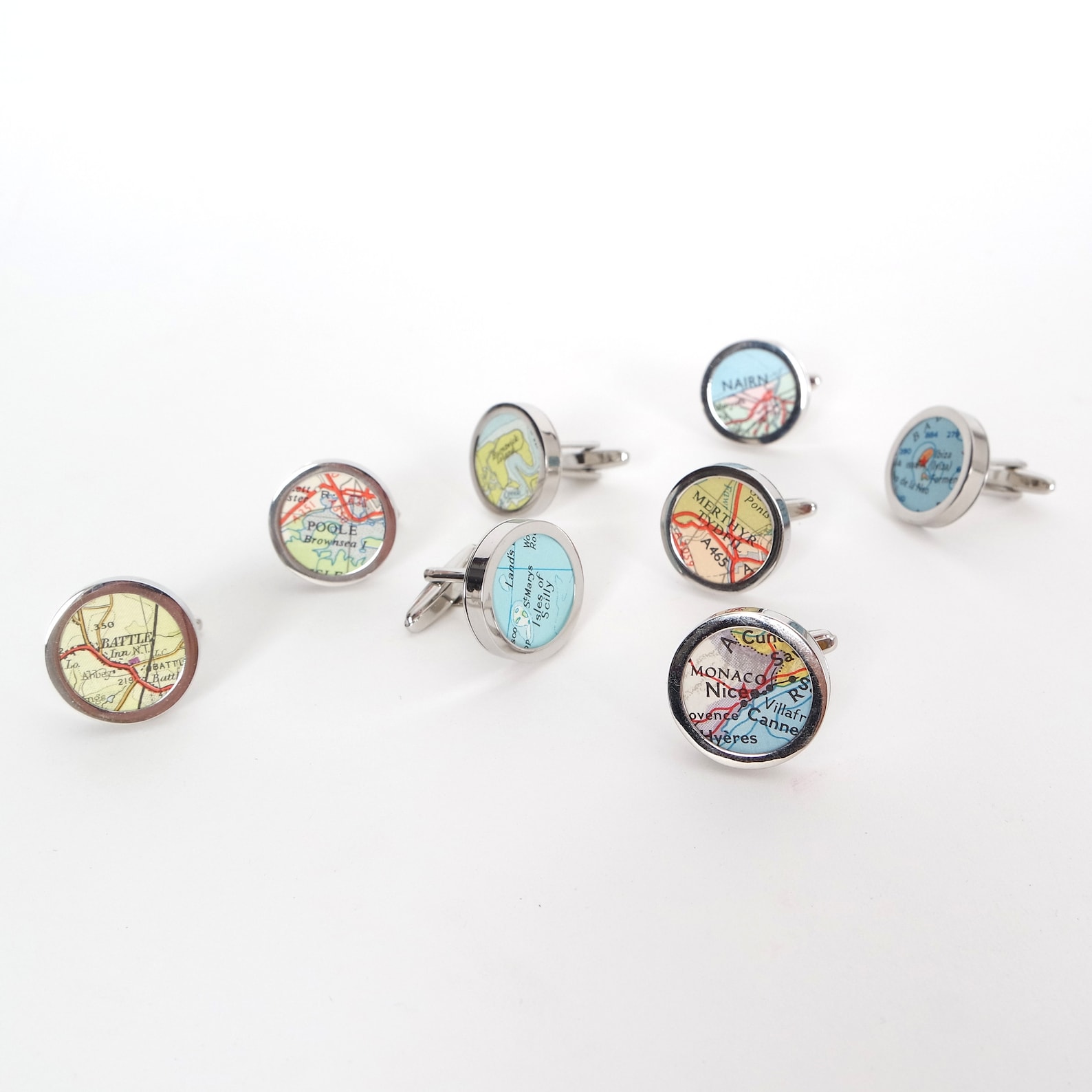 Gift for Him, Map Cufflinks, Custom Map Gift, Groomsmen Gift ...