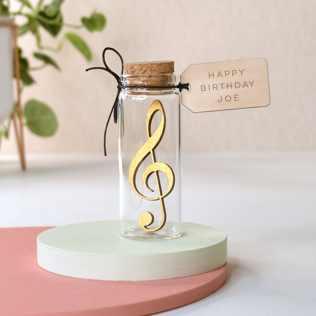 Treble Clef Gift for Musician, Birthday Gift for Him, Personalised ...