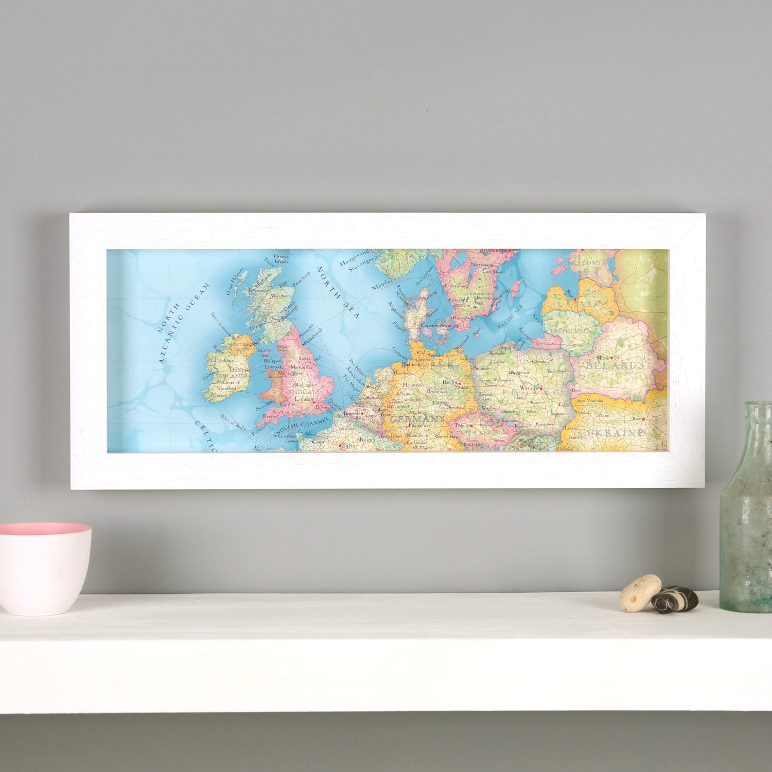 Hand drawn map print of The british Isles UK map map of | Etsy