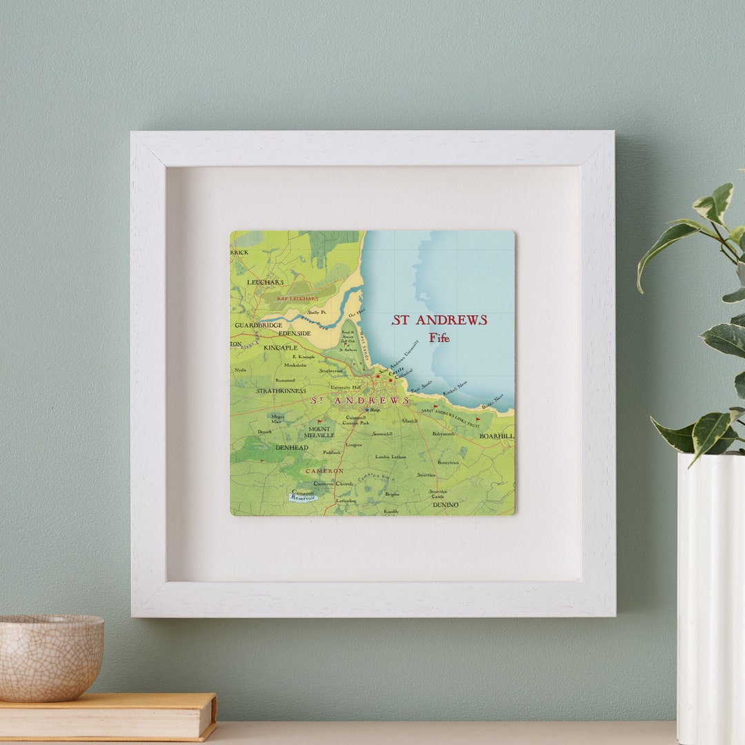 St Andrew's City Framed Map Print, Gallery Wall Art Wedding Anniversary ...