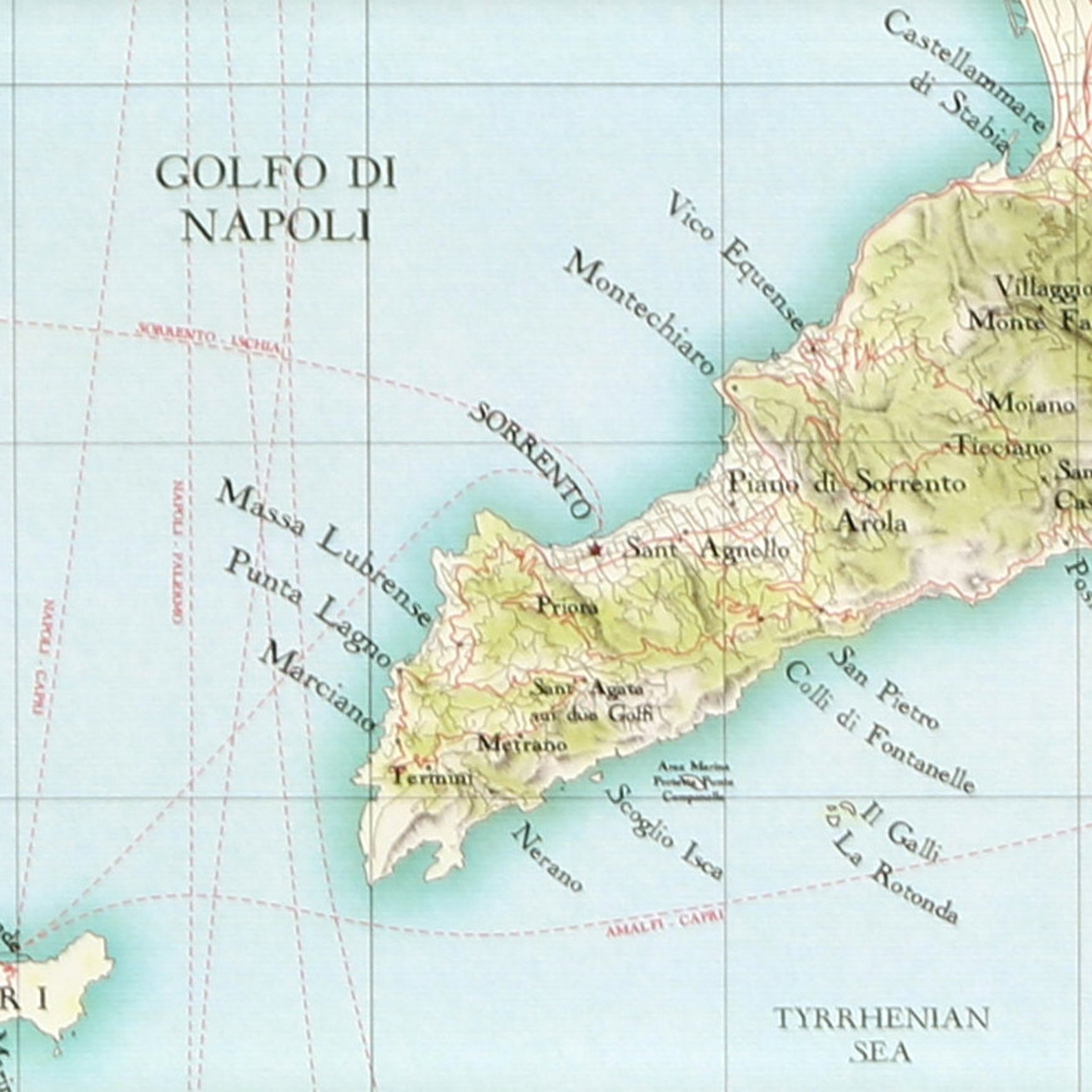 Personalised Map Wall Art - Sorrento, Positano Italy Map - Italy Framed ...