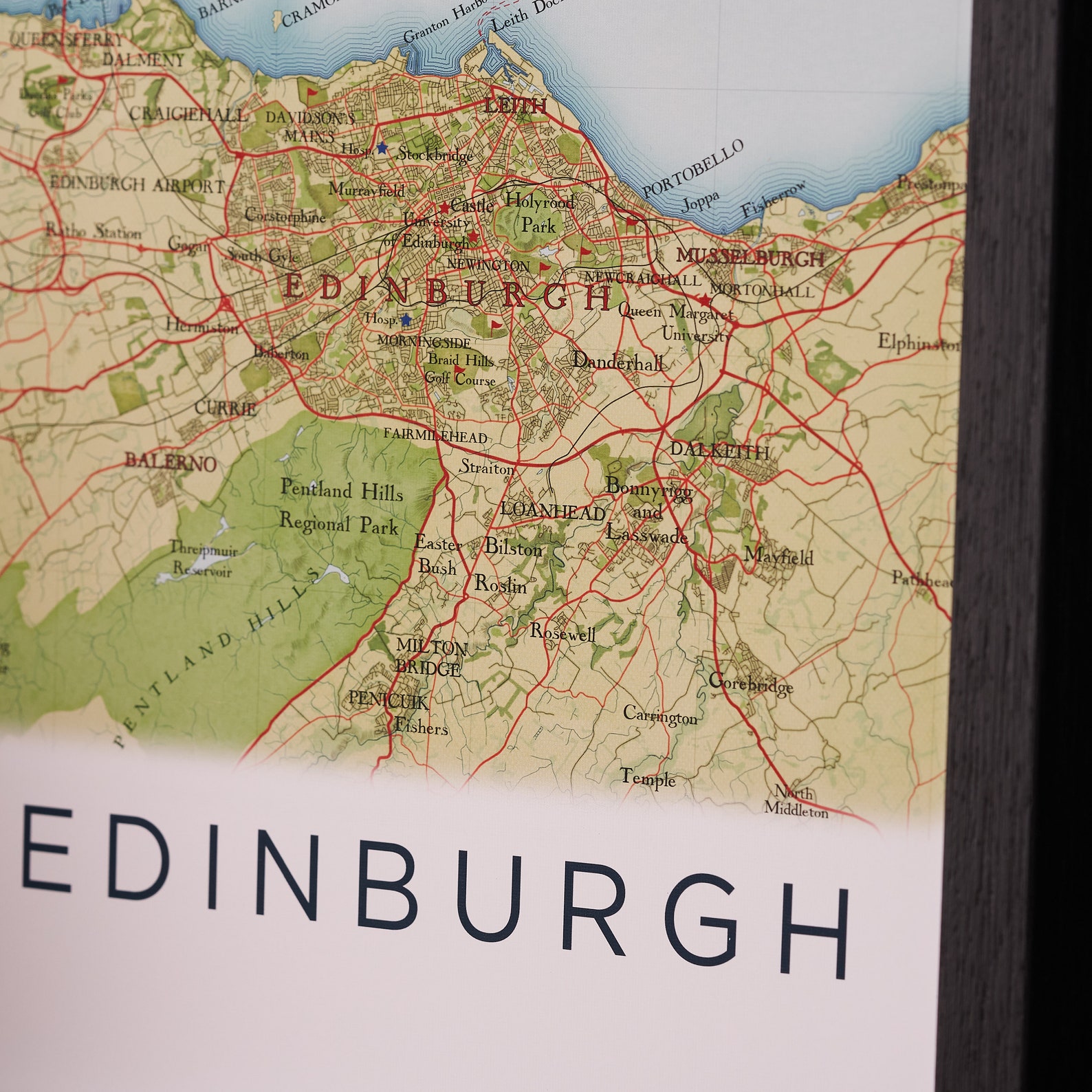 Cartel del mapa de Edimburgo Mapa de Edimburgo Arte del muro - Etsy España