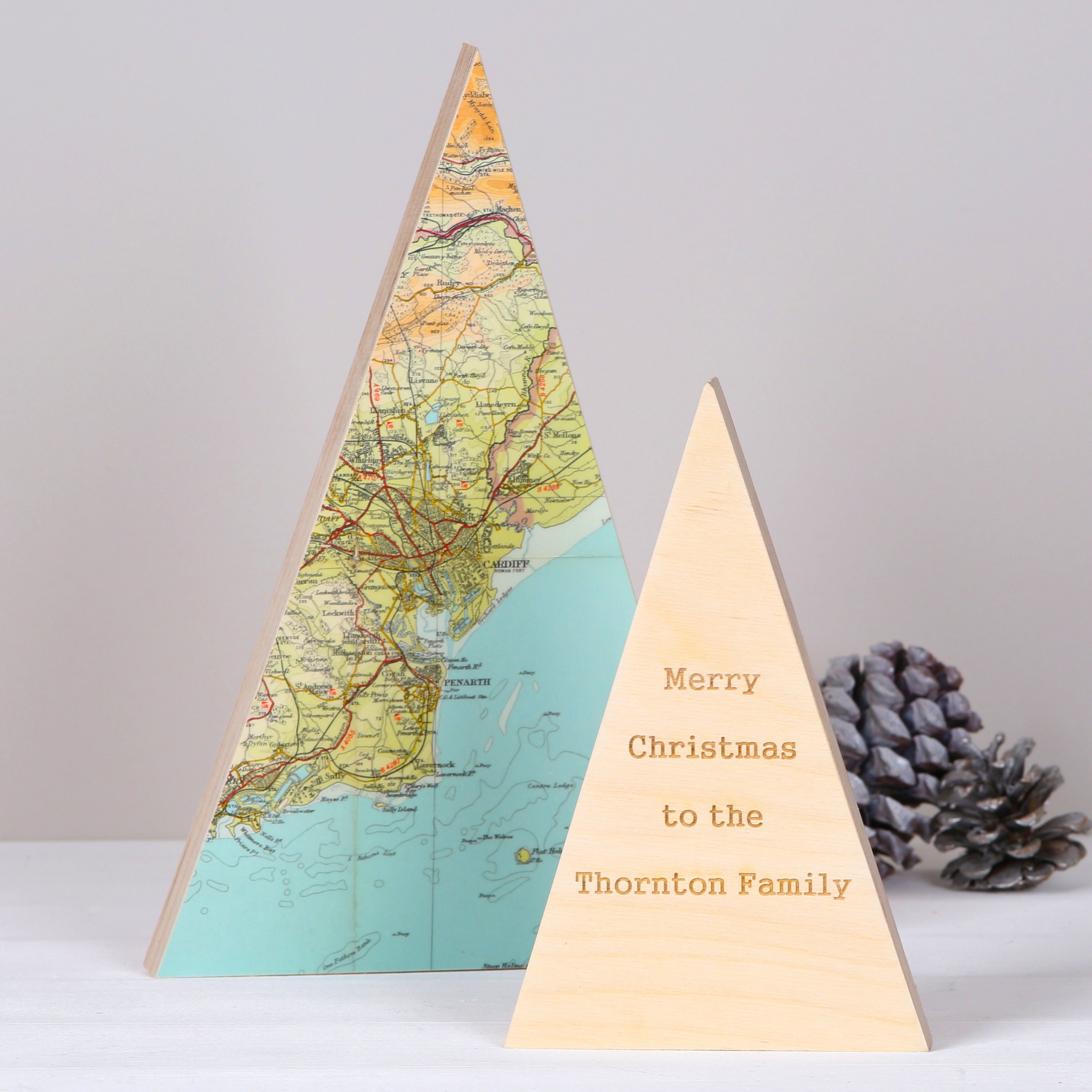 Custom Map Christmas Tree Set, Wooden Christmas Tree, Home Decor ...
