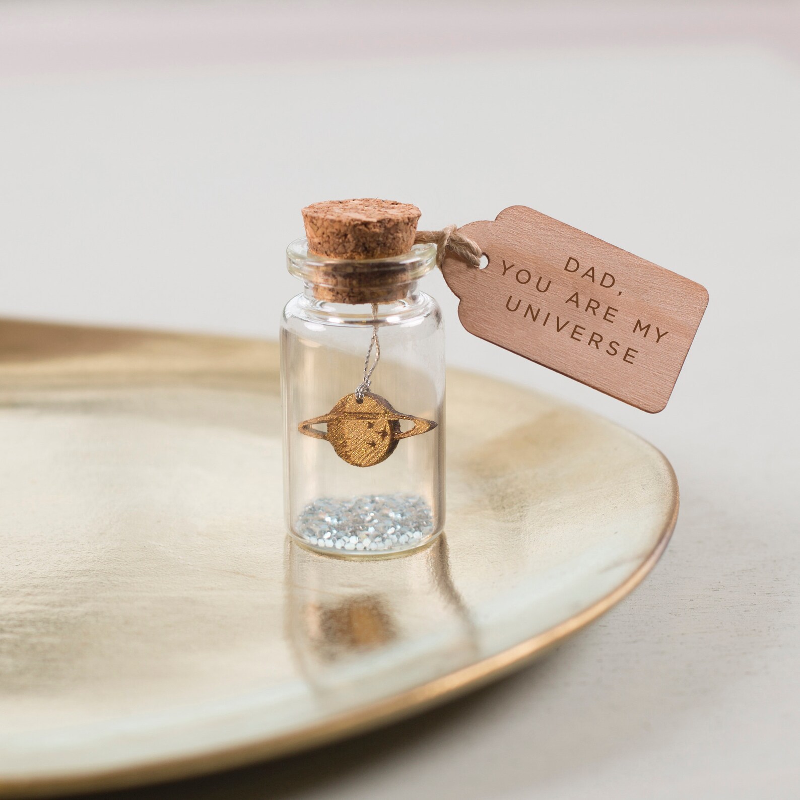 Universe Father's Day Gift - Space Themed Message Bottle, Saturn Planet ...