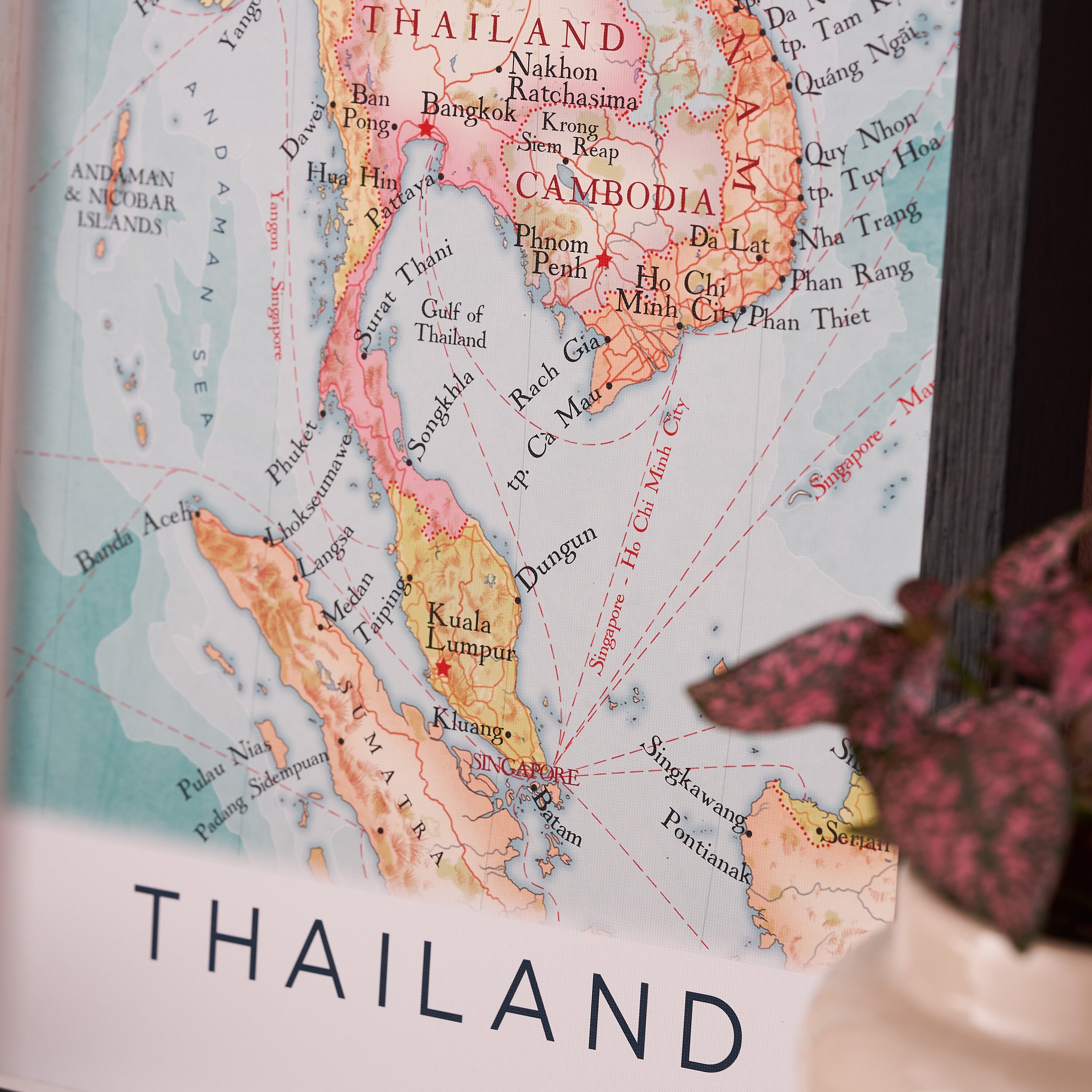 Thailand Poster, Thailand Gallery Wall Art, Thailand Map Travel Poster ...
