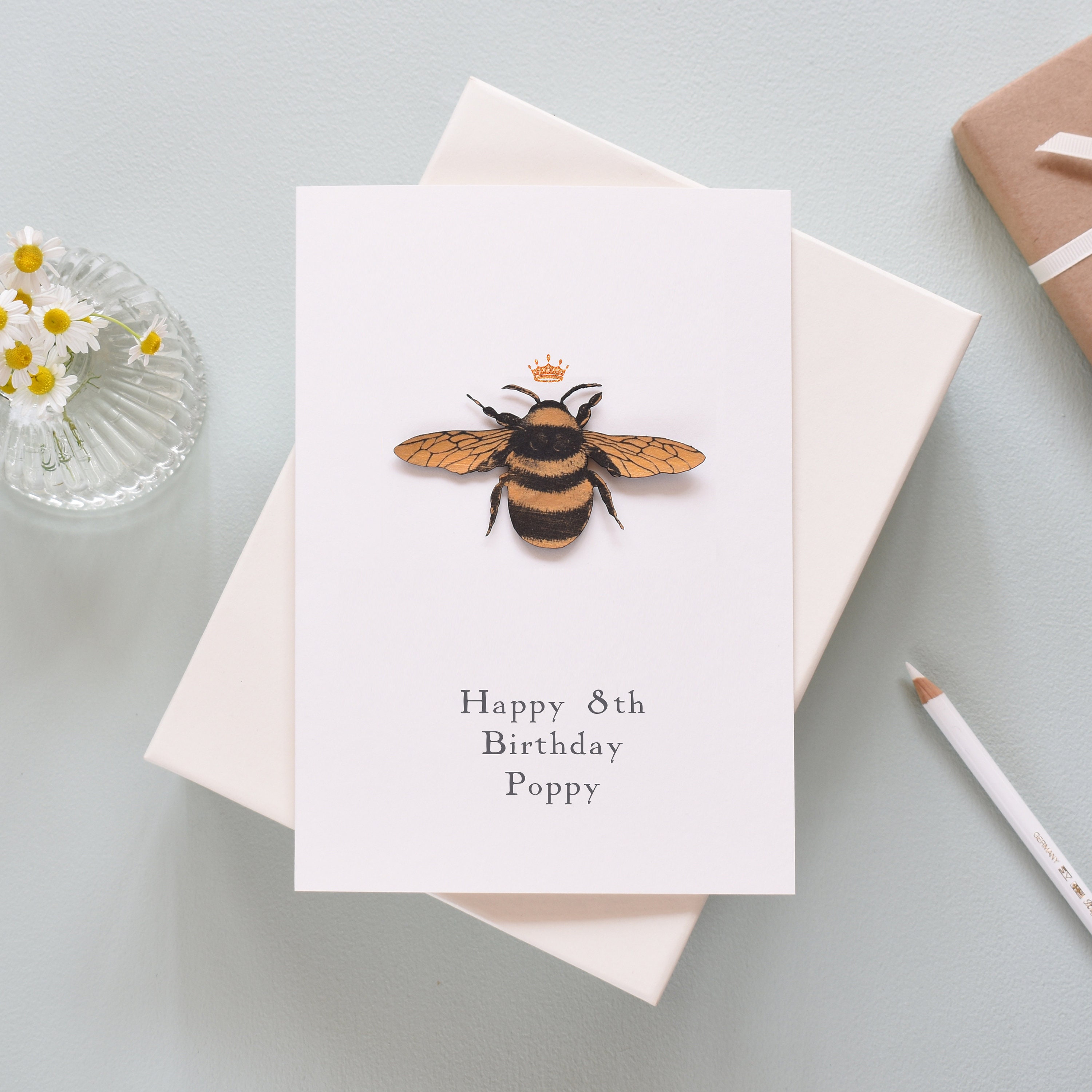 Personalised Well Done Card, Queen Bee Congratulations Card, Best ...