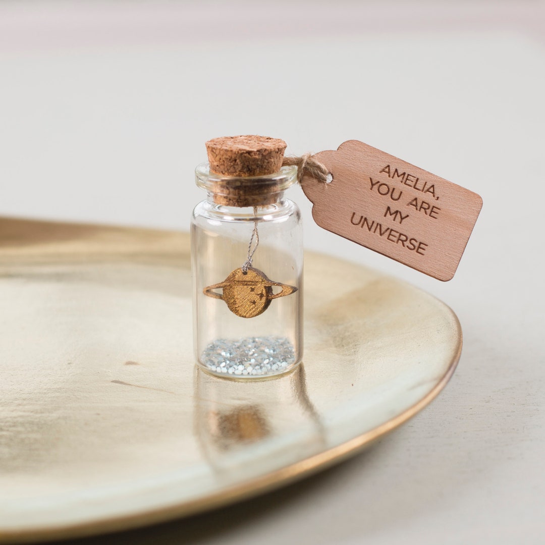 Universe Valentine's Day Gift - Space Themed Message Bottle, Saturn ...