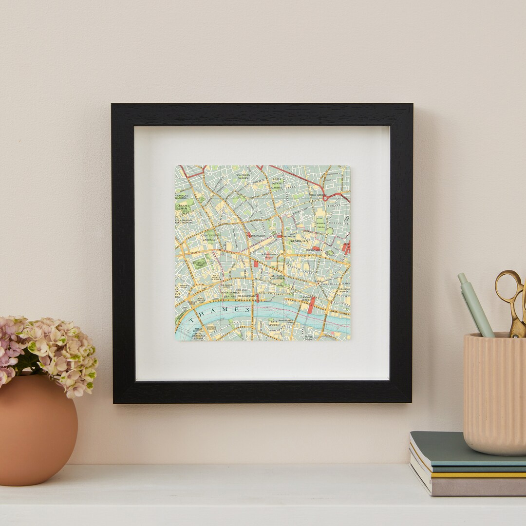 Central London Framed Map Print, Map Gift for a Couple, London Wall Art ...