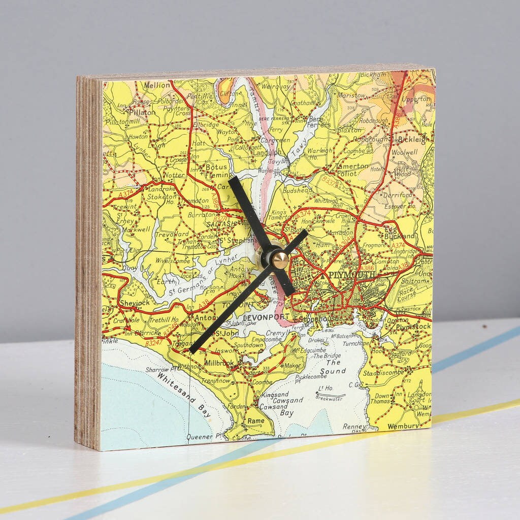 Wall Art Clock Personalised Map Location Gift for Husband - Etsy UK