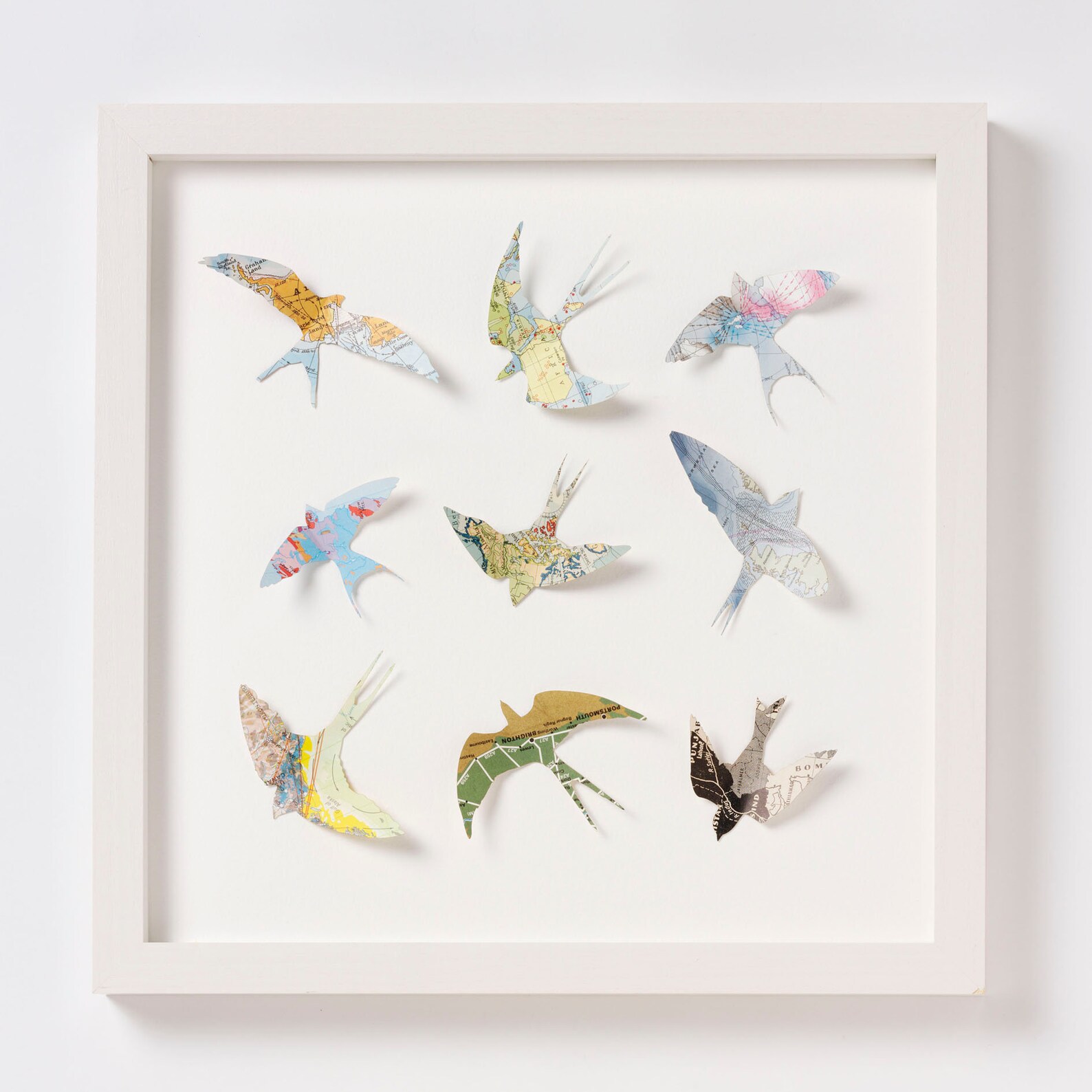 Original Bird Wall Art Custom Map Birds Artwork 3D Map - Etsy