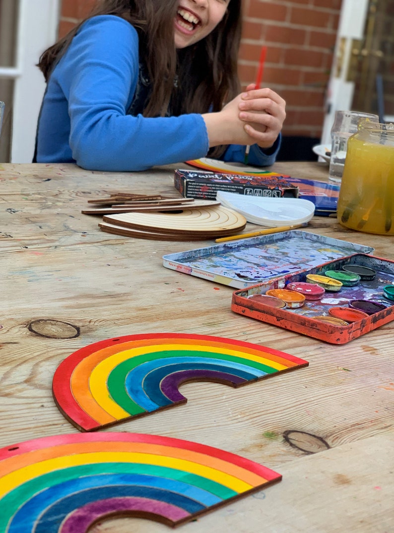 Rainbow Craft Kit - Children's Diy Wooden Rainbow - Keepsake Gift ...