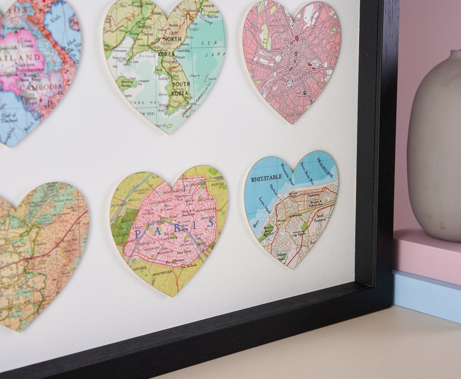 Custom Map Wall Art print Framed Wall Art Wedding & | Etsy