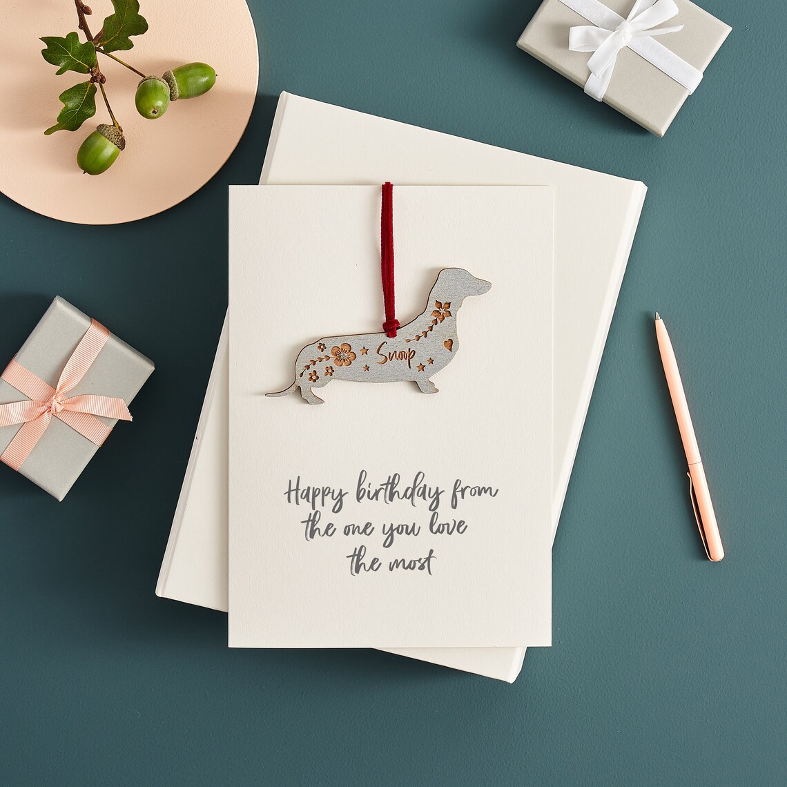 Custom Shape Pet Dog Keepsake Card - Personalised Card From the Dog ...
