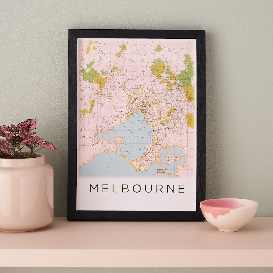 Melbourne Map Poster, Melbourne Australia Map Print, City Map Print ...