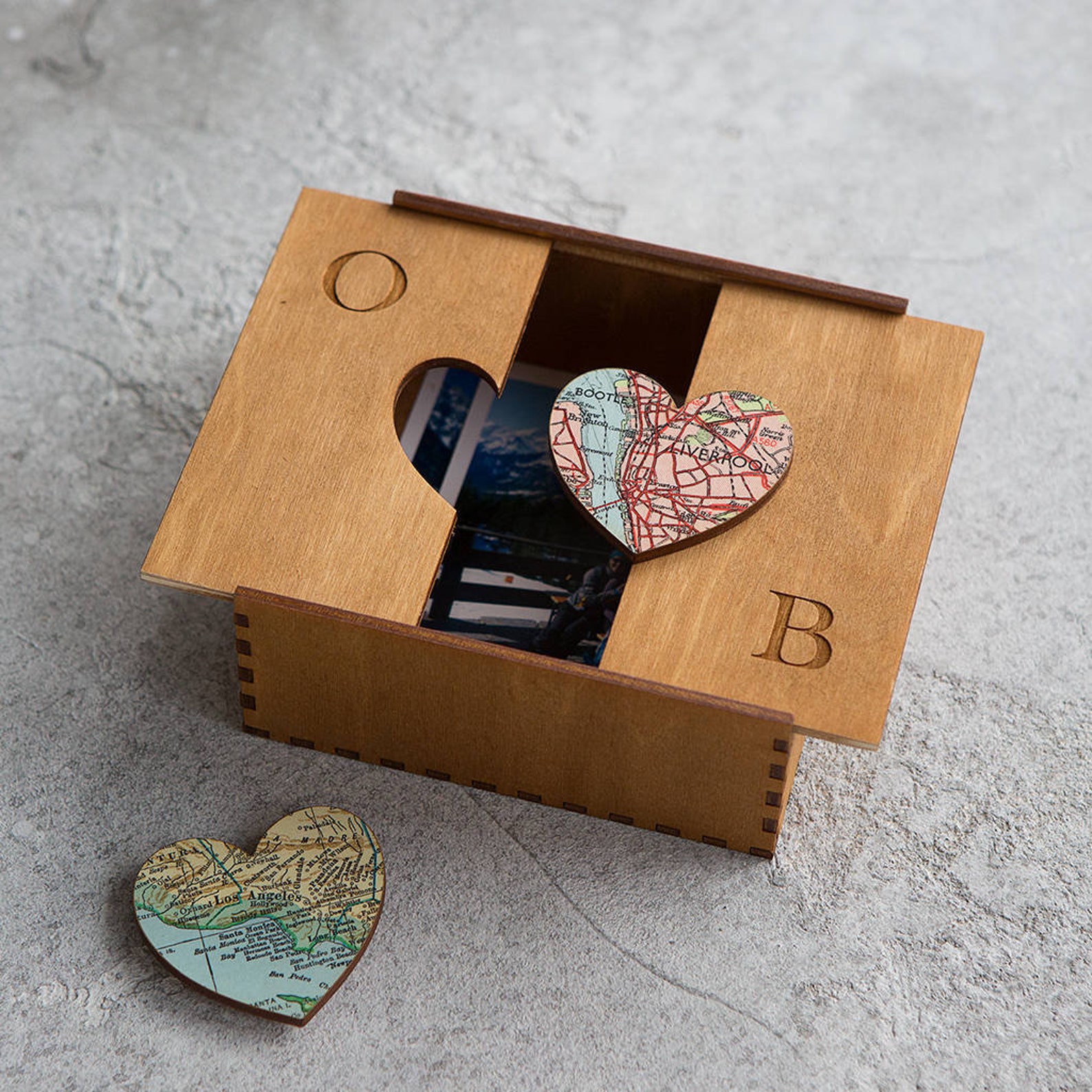 Travel Wedding Gift Personalised Map Heart Location Keepsake - Etsy