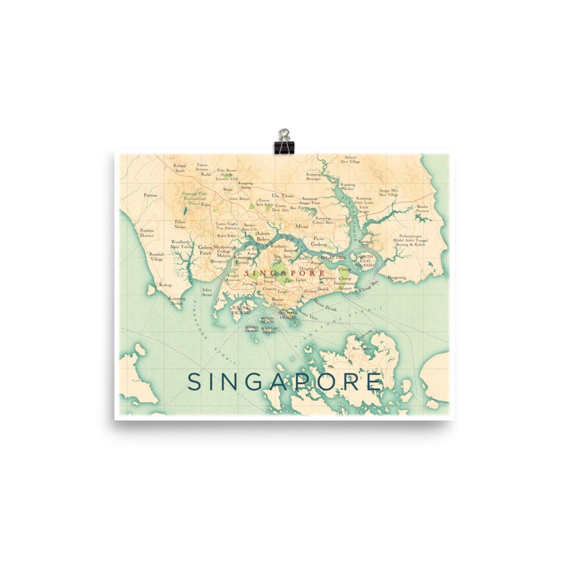 FRAMED Singapore Map Singapore poster Gallery Wall Art | Etsy
