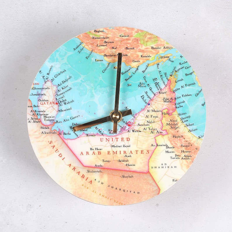 Map Wall Clock Custom Map Location Unique Round Wall Clock - Etsy