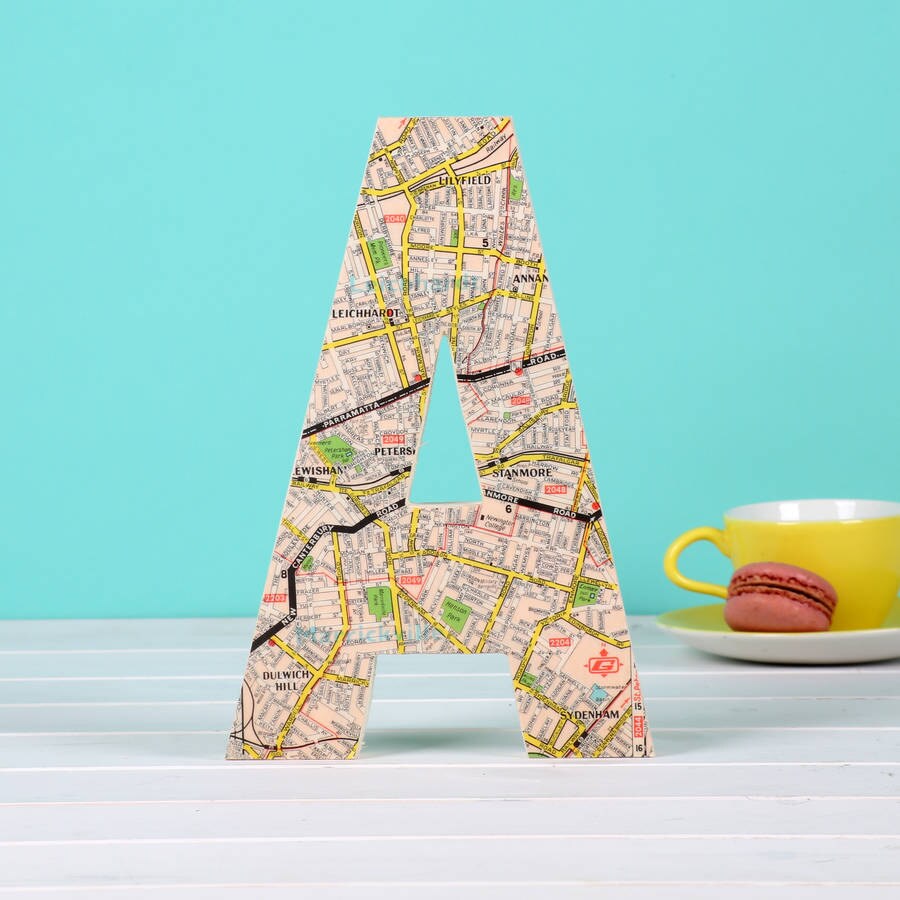 Personalised Map Location Wooden Letter Map Letter Baby | Etsy UK