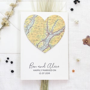 Custom Map Engagement Card, Personalised Got Engaged Couples Card ...