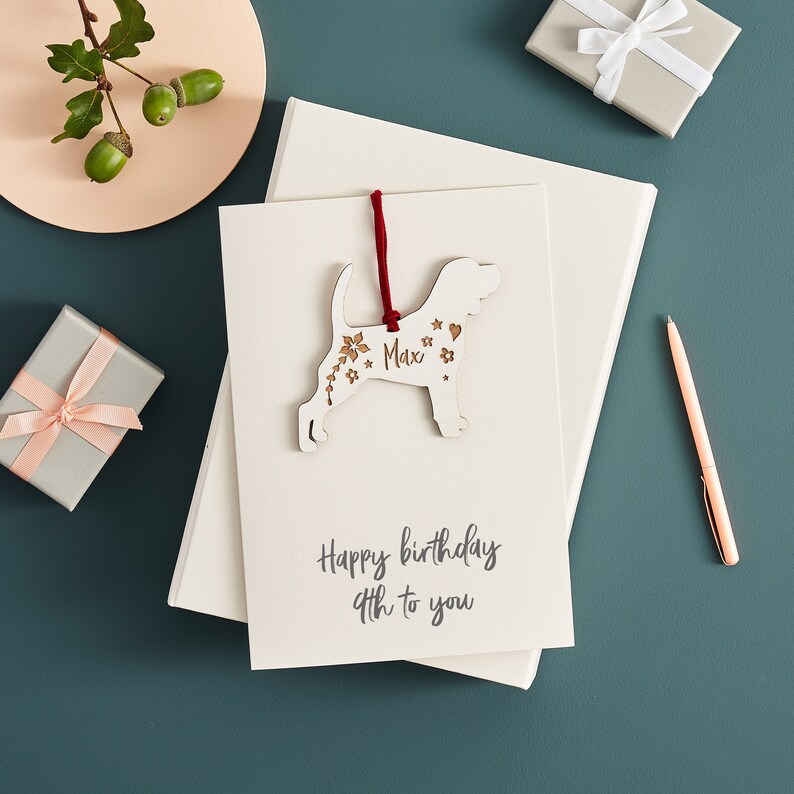Custom Shape Pet Dog Keepsake Card - Personalised Card From the Dog ...