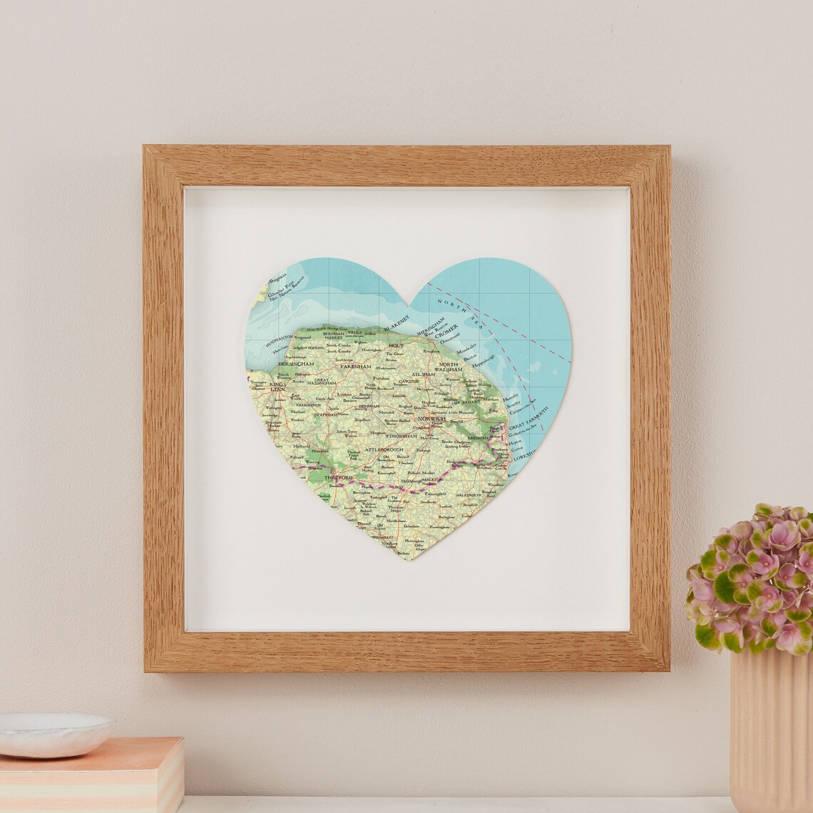 Norfolk Map Map Heart Norfolk Wall Art Norfolk Coast Print - Etsy