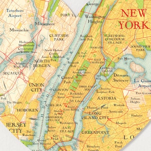 New York Wall Art Map Print - Personalised Manhattan Gift - Handmade 3D ...