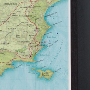FRAMED Tenby Poster Print, Map of Tenby Wales, Tenby Pembrokeshire Wall ...