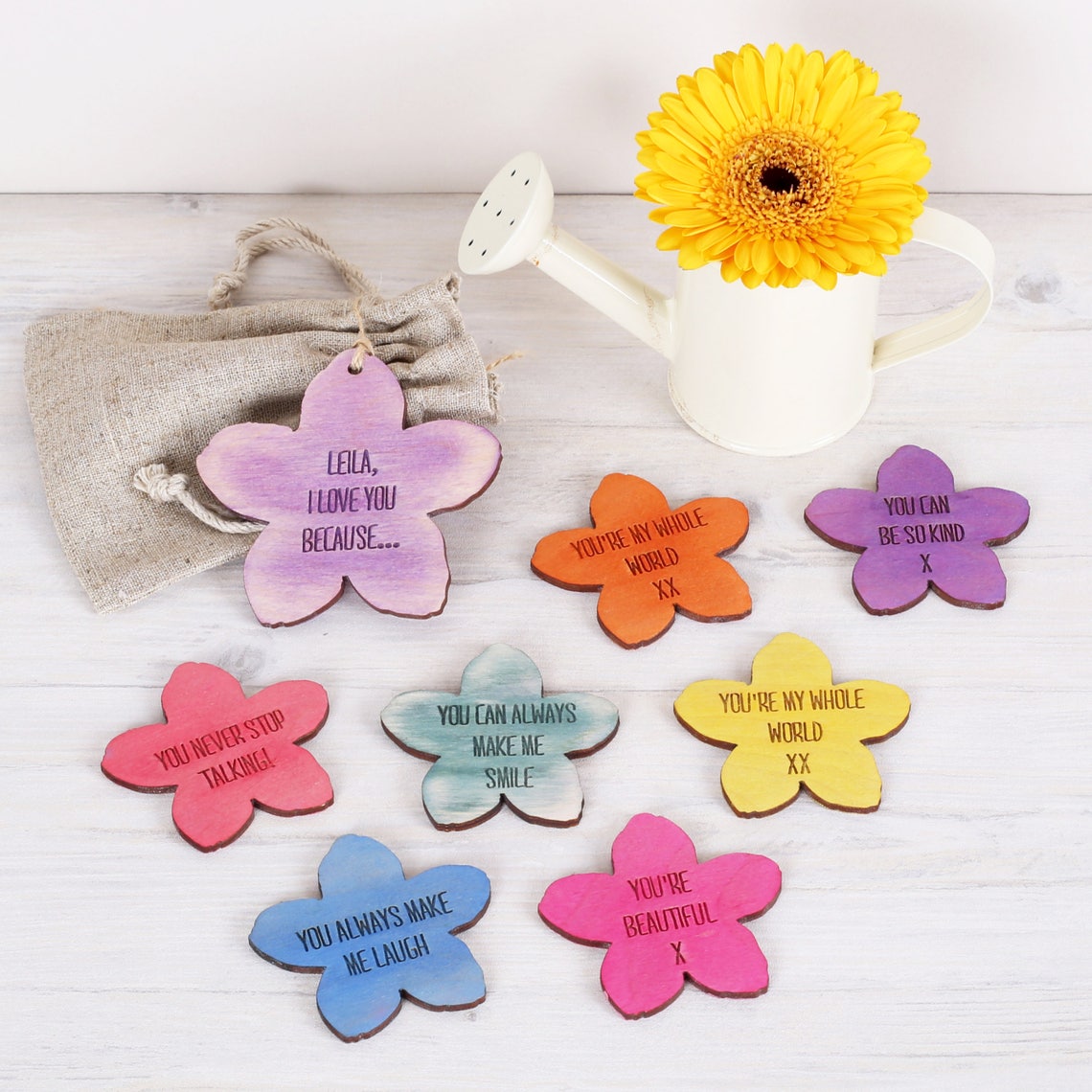 Message Tokens - I Love You Because... Wood Star Keepsake Gift ...