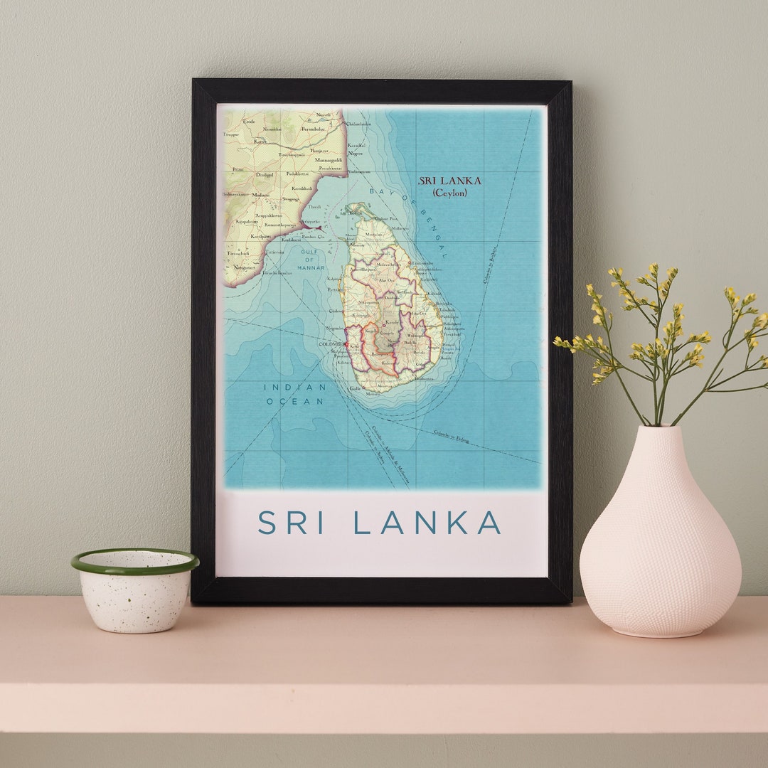 Sri Lanka Poster, Sri Lanka Map, Poster Print, Wall Art Gift Sri Lanka ...