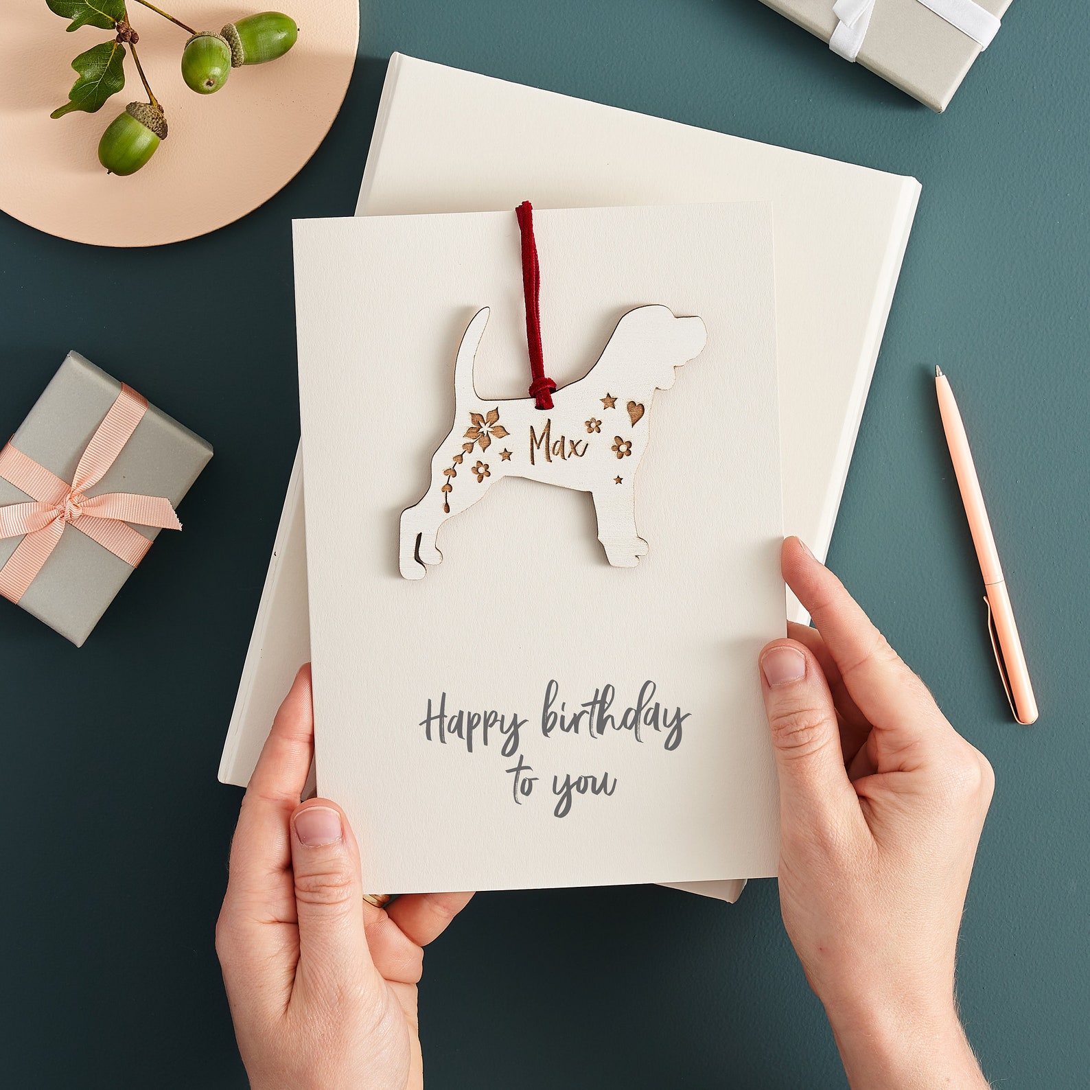 Custom Shape Pet Dog Keepsake Card - Personalised Card From the Dog ...
