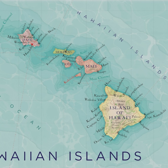 Printable Map Of Hawaiian Islands Maps Of Maui Hawaii For Big Island