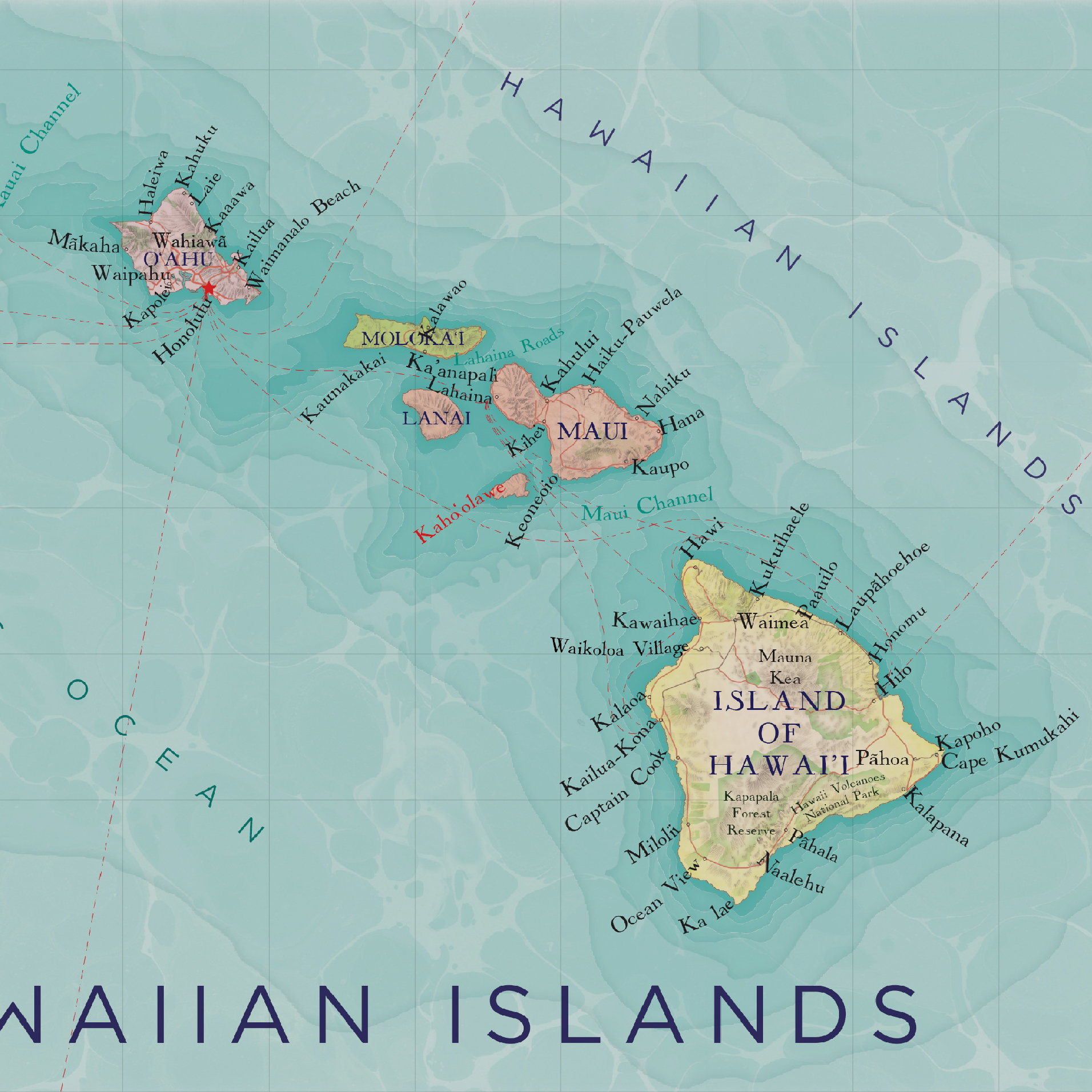 Compass Map Of Hawaii